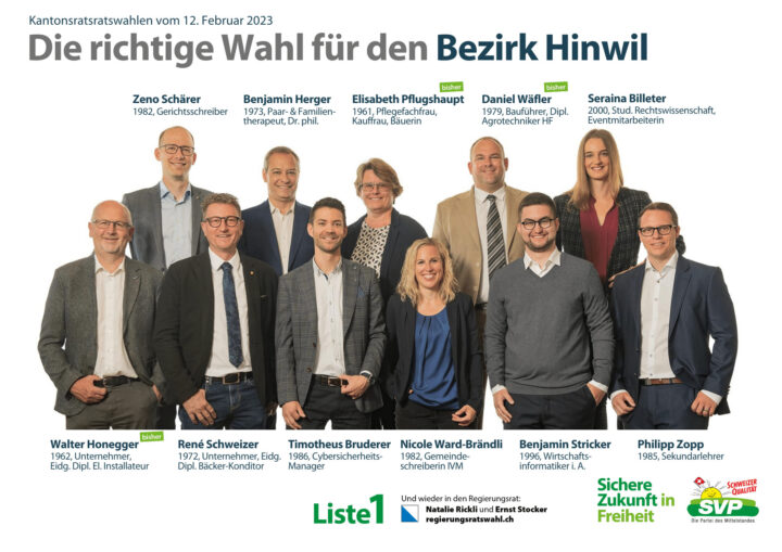 SVP Bezirk Hinwil - Kantonsratswahl 2023